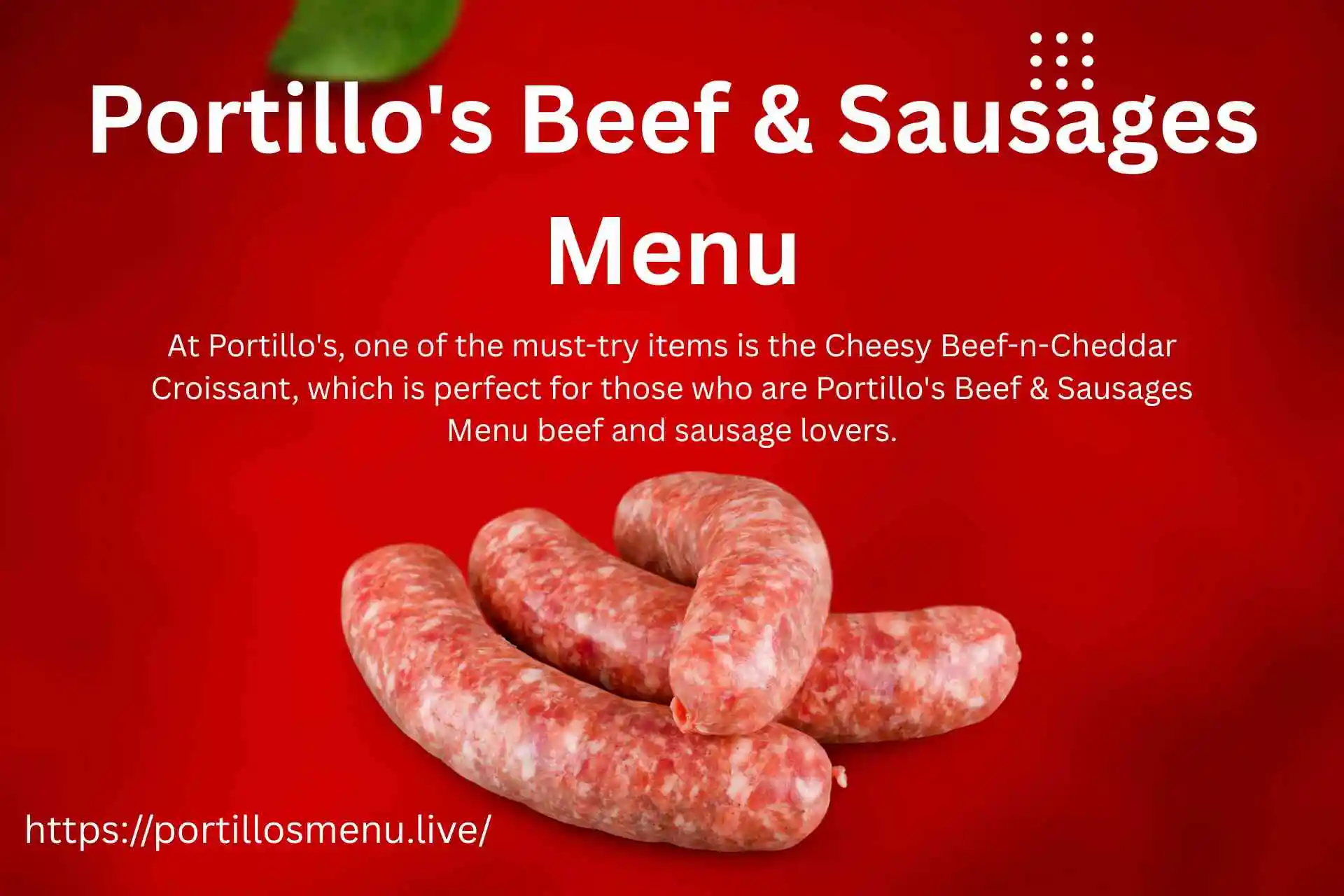 Portillo's Beef & Sausages Menu October 2025